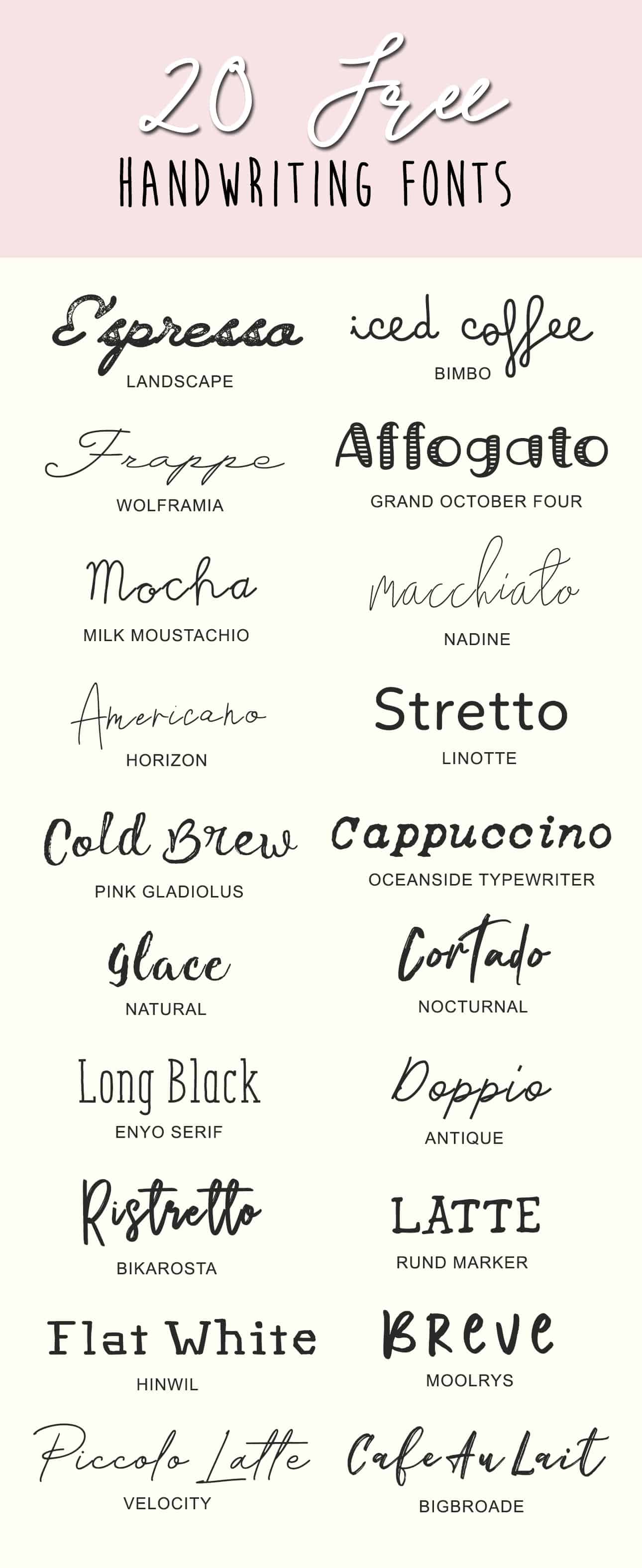 20 Free Handwriting Fonts 20 Free Handwriting Fonts