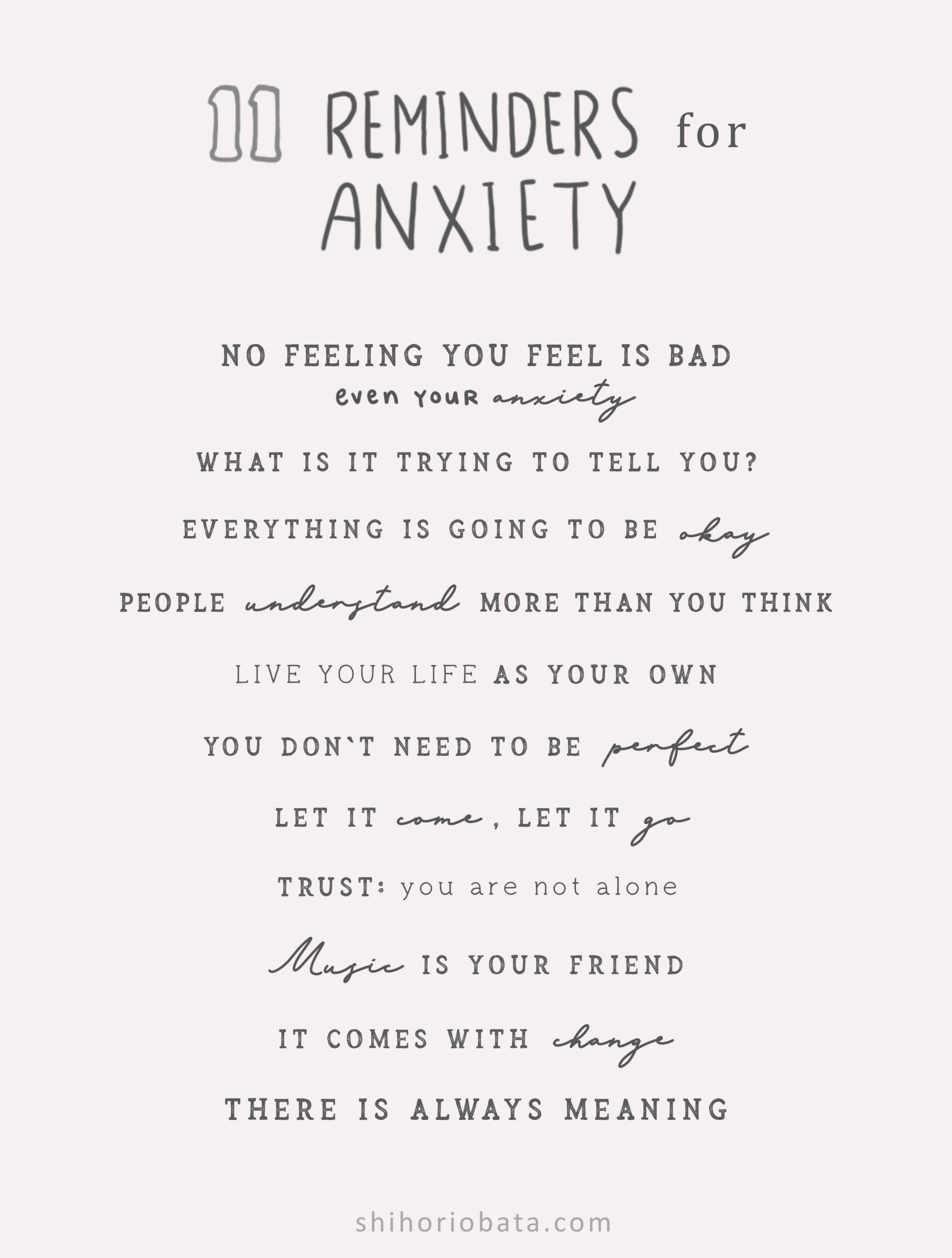 11 Reminders for Anxiety