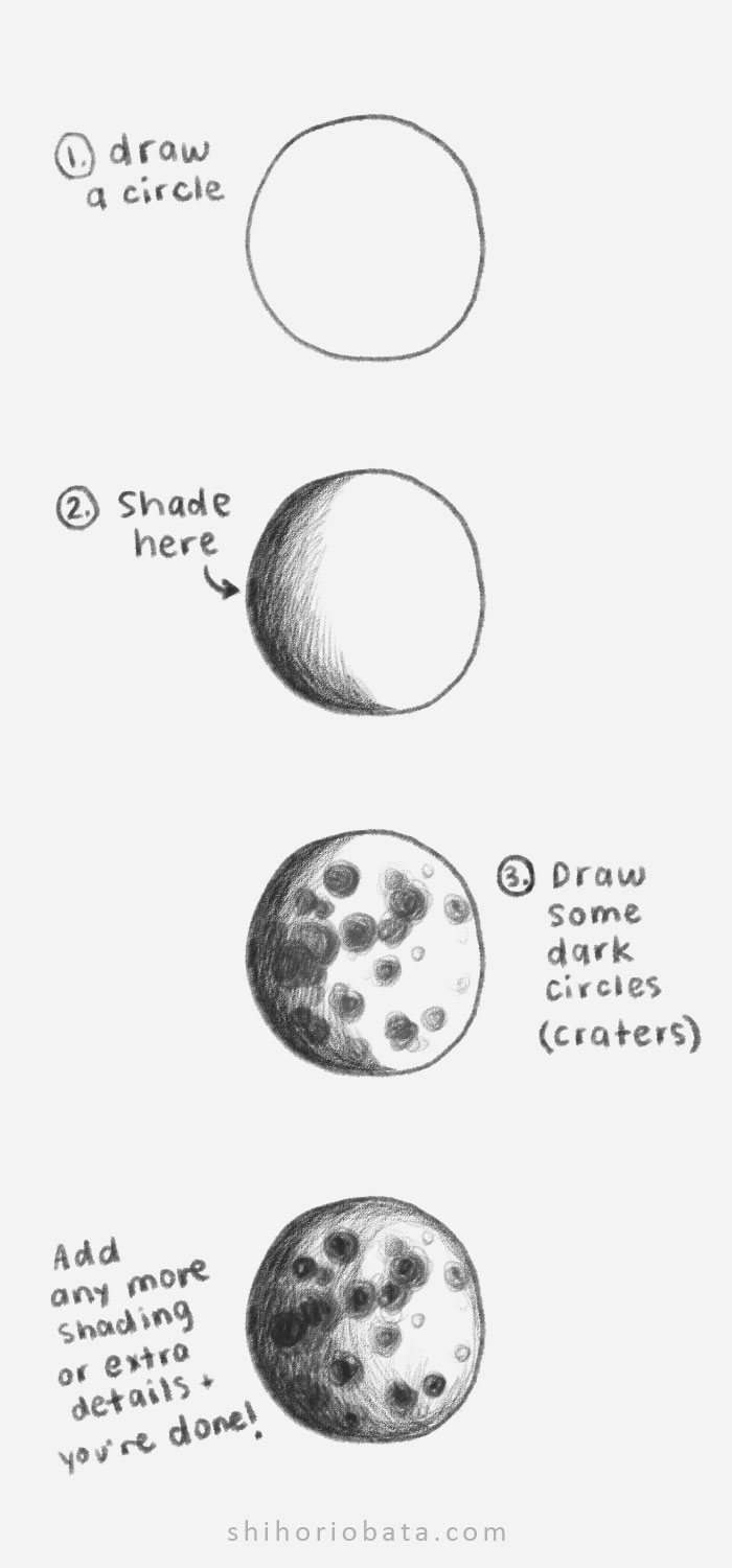 30 Easy Moon Drawing Ideas