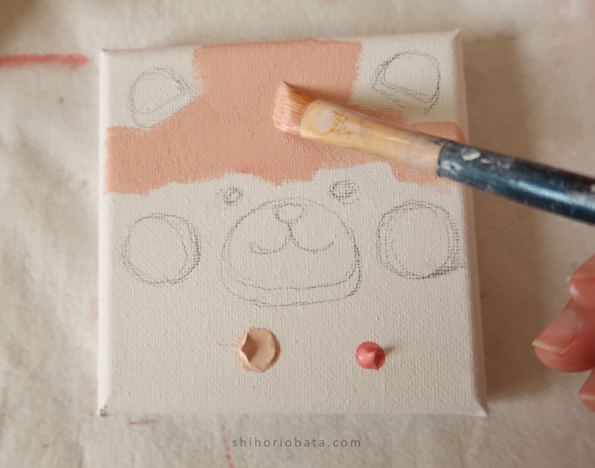 Easy Bear Painting Idea: Step by Step Tutorial using Acrylic Paint