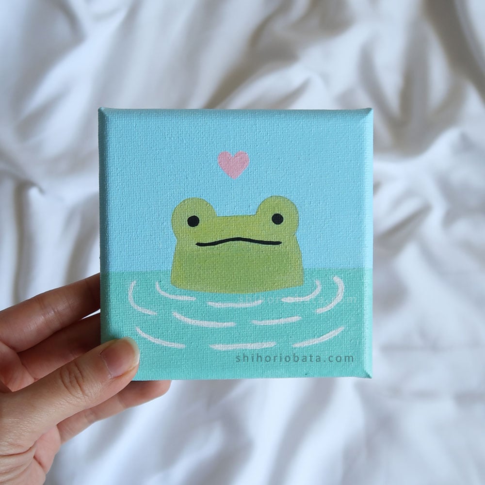 DIY Easy Frog Painting on Mini Canvas: Step by Step Tutorial